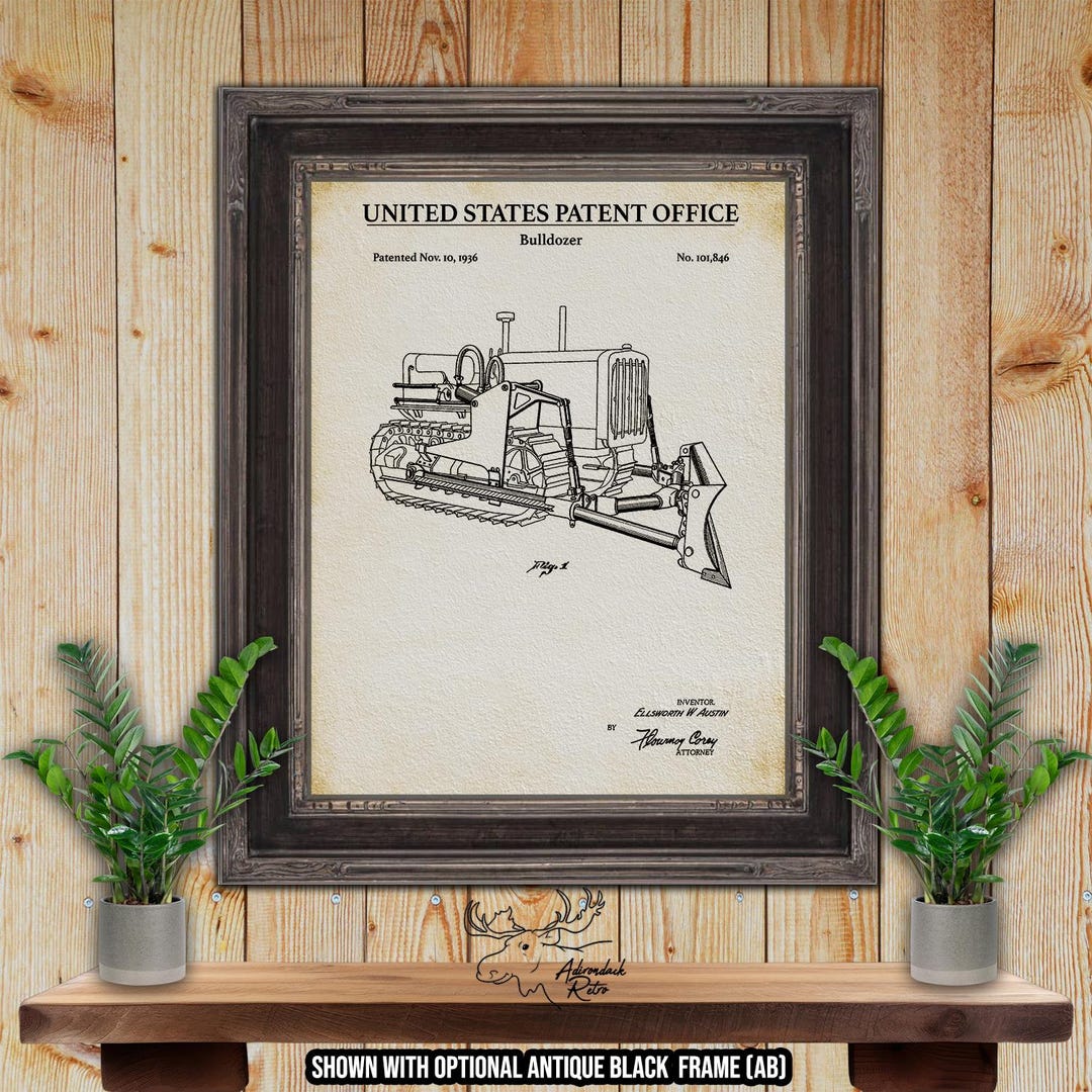Bulldozer Patent Print - 1936 Bulldozer Poster - Construction Equipment ...
