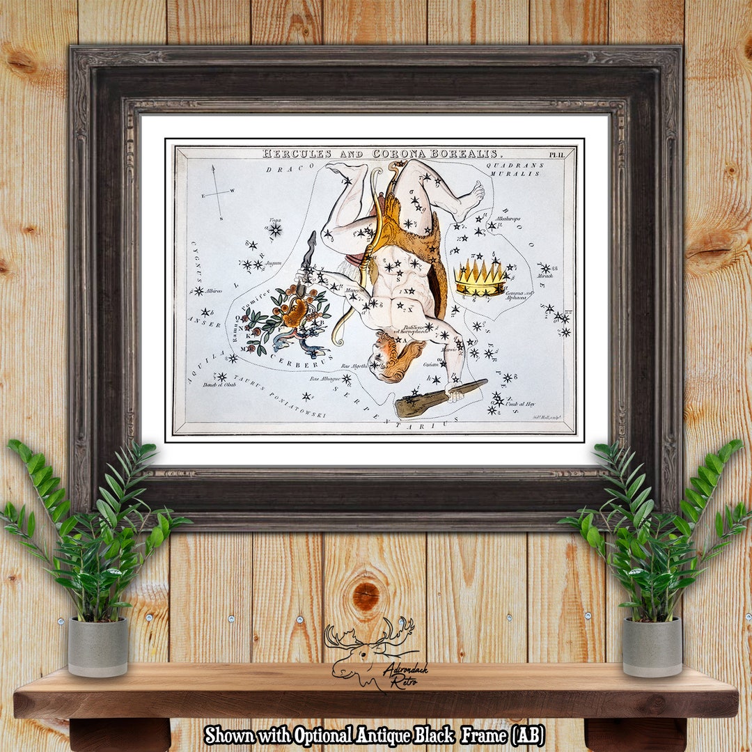 Hercules Constellation Star Map Sidney Hall Fine Art Astrology Print ...