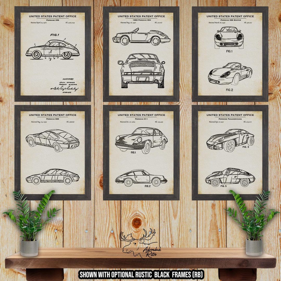 German Automobile Patent Print Set of 6 - Vintage Foreign Car ...