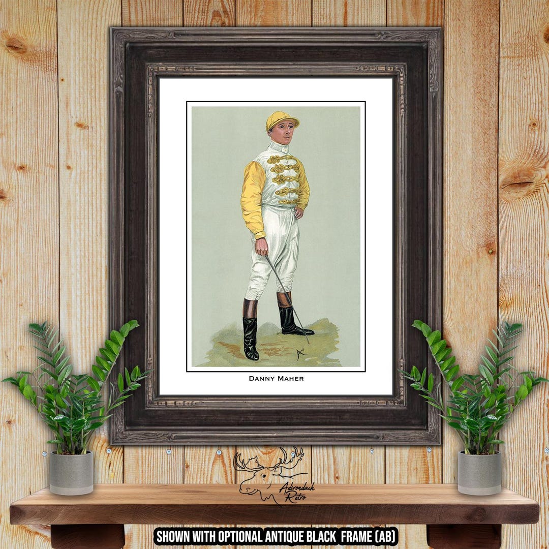 Vanity Fair Jockey Portrait Print - Danny Maher Caricature Art - Horse ...