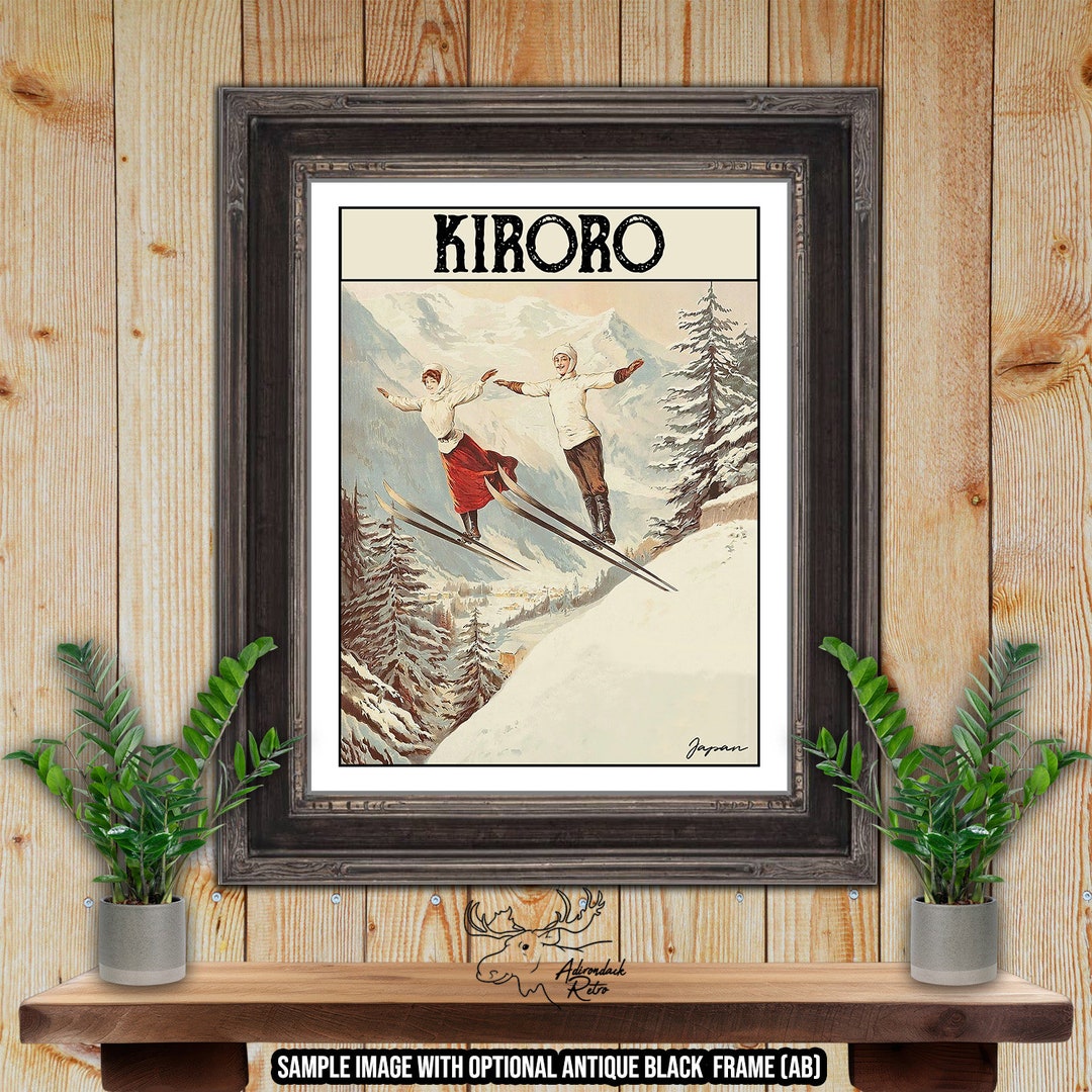 Kiroro Japan Retro Ski Resort Art Print - Snow Skier Gift - Rustic Ski ...