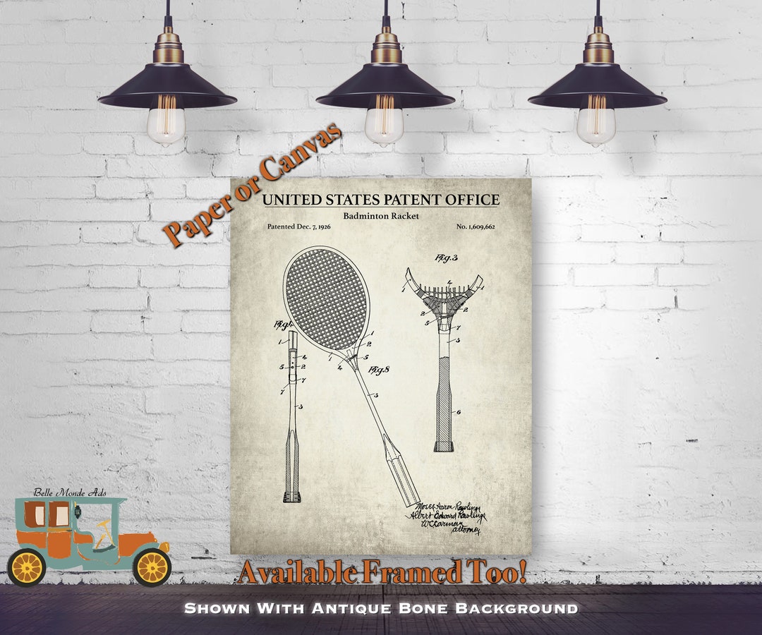 Vintage Badminton Racket Patent Art Print Historic Badminton Invention ...