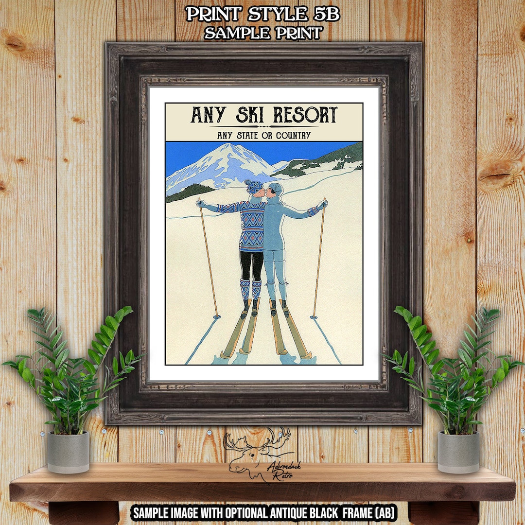 Custom Retro Ski Resort Print Any Ski Resort Snow Skier Gift ...