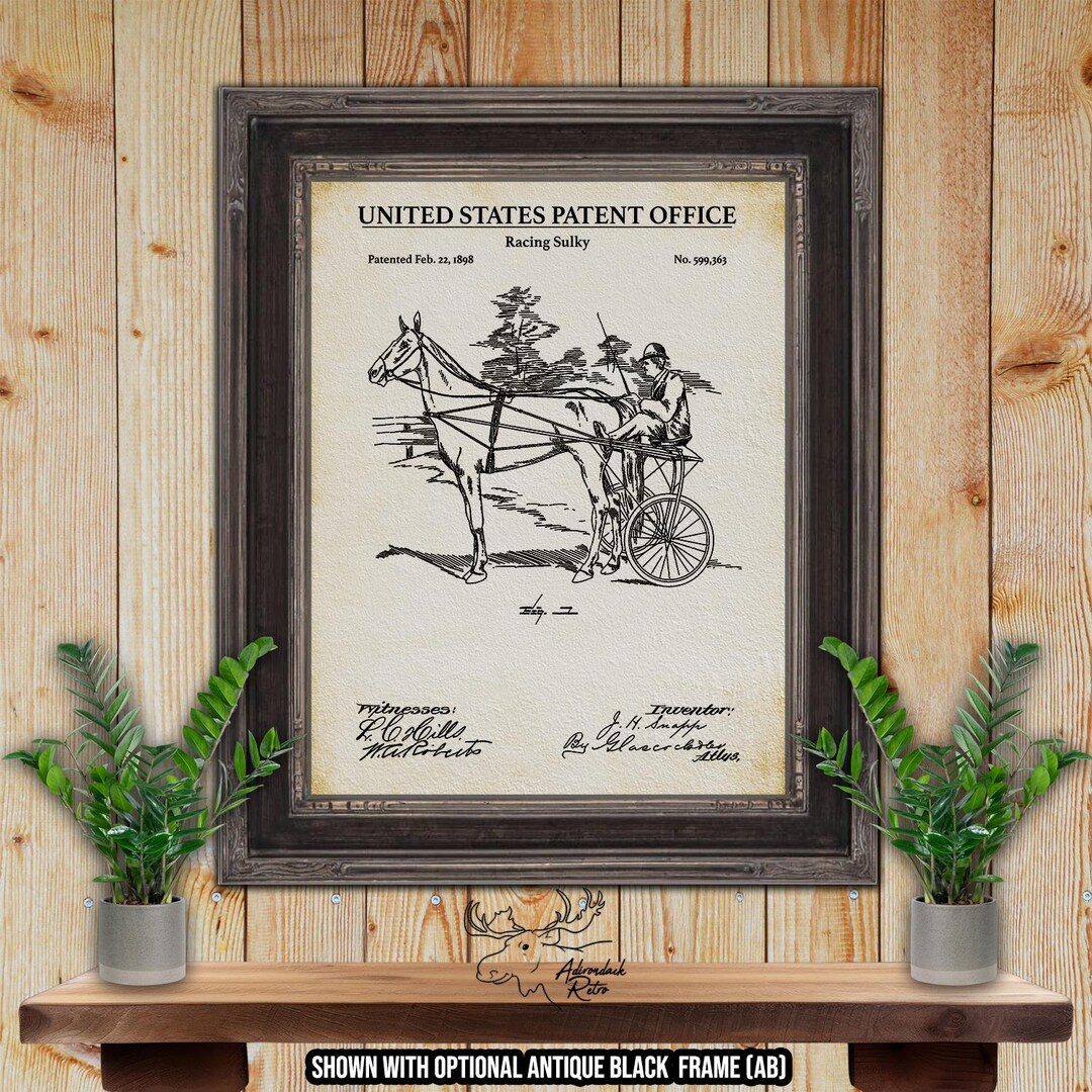Racing Sulky Patent Print - Vintage 1898 Equestrian Art - Horse Racing ...