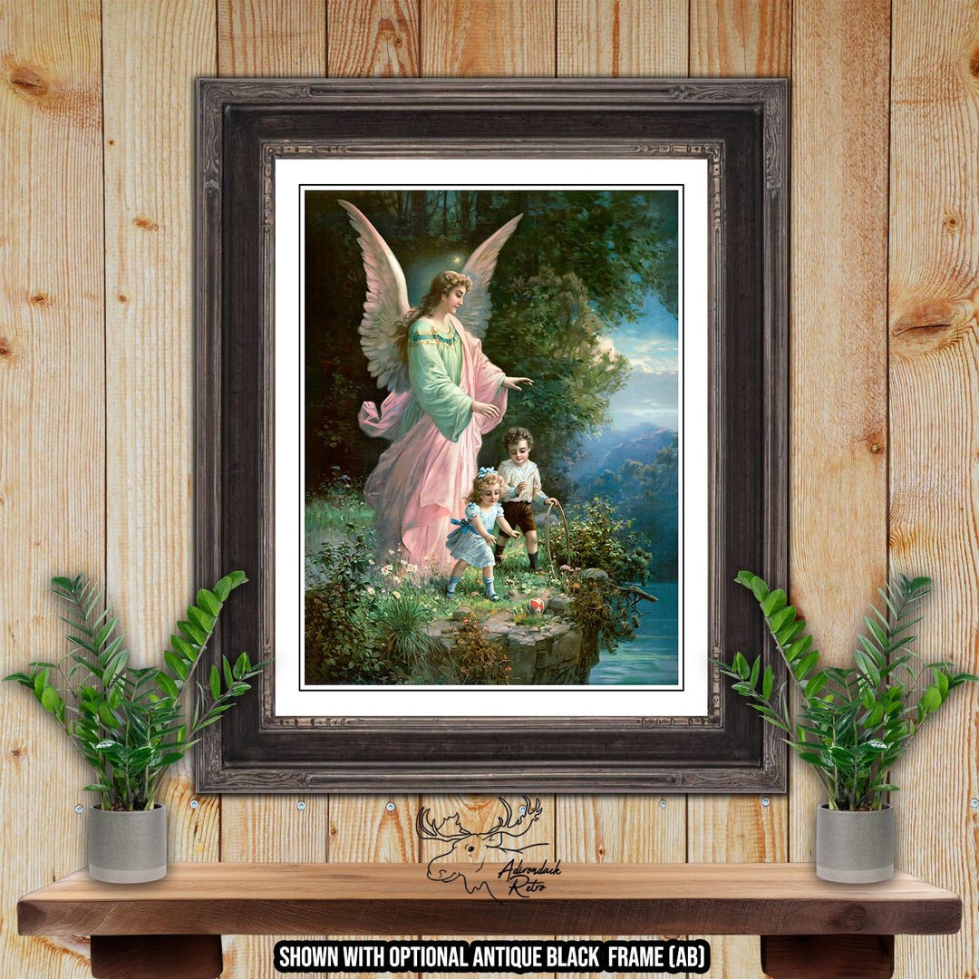 Guardian Angel Print - Guardian Angel Looking Over Children ...