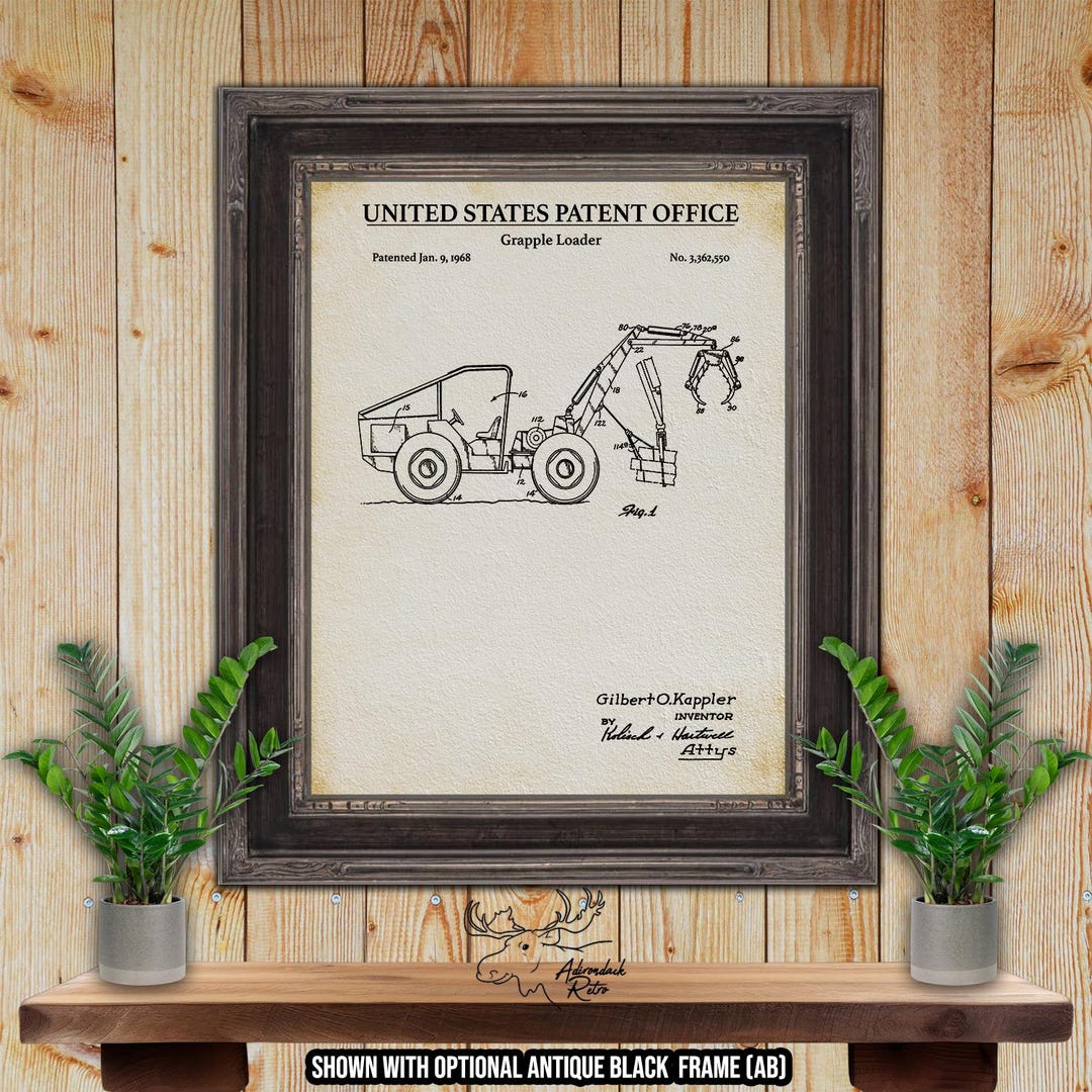 Grapple Loader Patent Print - 1968 Logging Invention - Logging Truck ...