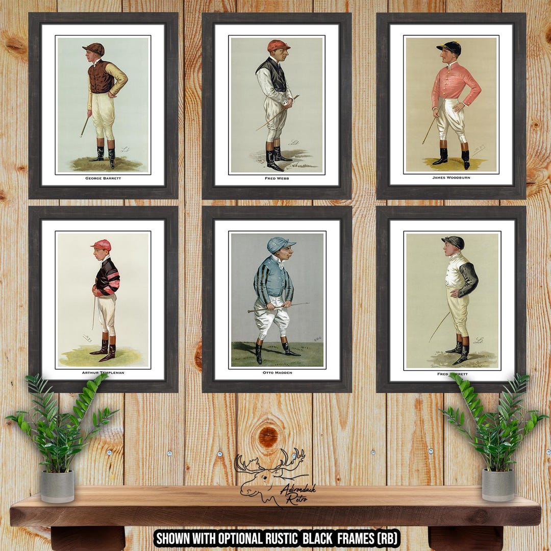 Vanity Fair Jockey Print Set of 6 - Horse Racing Posters - Victorian ...