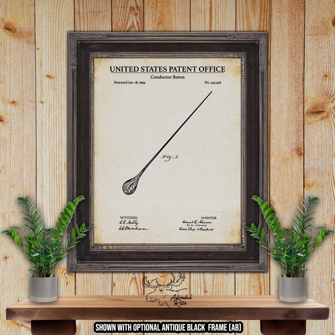 Conductor Baton Patent Print - Vintage Baton Poster - Conducting Baton ...