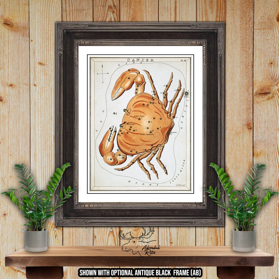 Cancer Constellation Star Map by Sidney Hall Fine Art Astrology Print ...