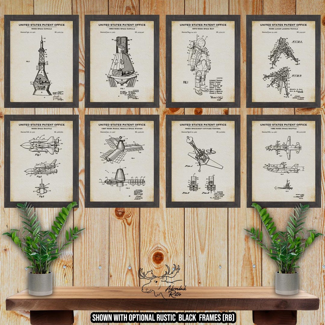 NASA Space Exploration Patent Print Set of 8 NASA Posters Outer Space ...