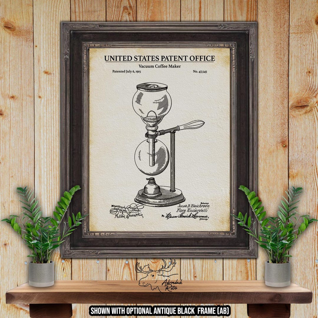 Vacuum Coffee Maker Patent Print - Kitchen Appliance Poster - 1915 ...