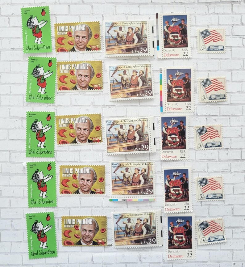 Postcrossing Postage Set Vintage Unused US Postage Stamps Assortment of ...