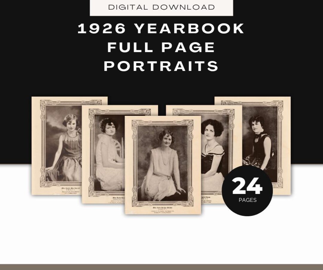Printable Yearbook Pages From the 1920s Full Page Portraits of Women ...