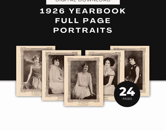 Printable Yearbook Pages From the 1920s Full Page Portraits of Women ...