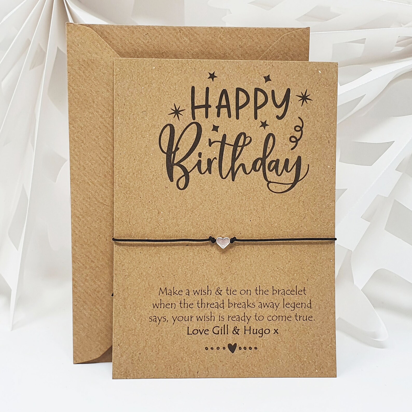 Personalised Birthday Card Gift Bracelet Unicorn Wish Bracelet Card ...