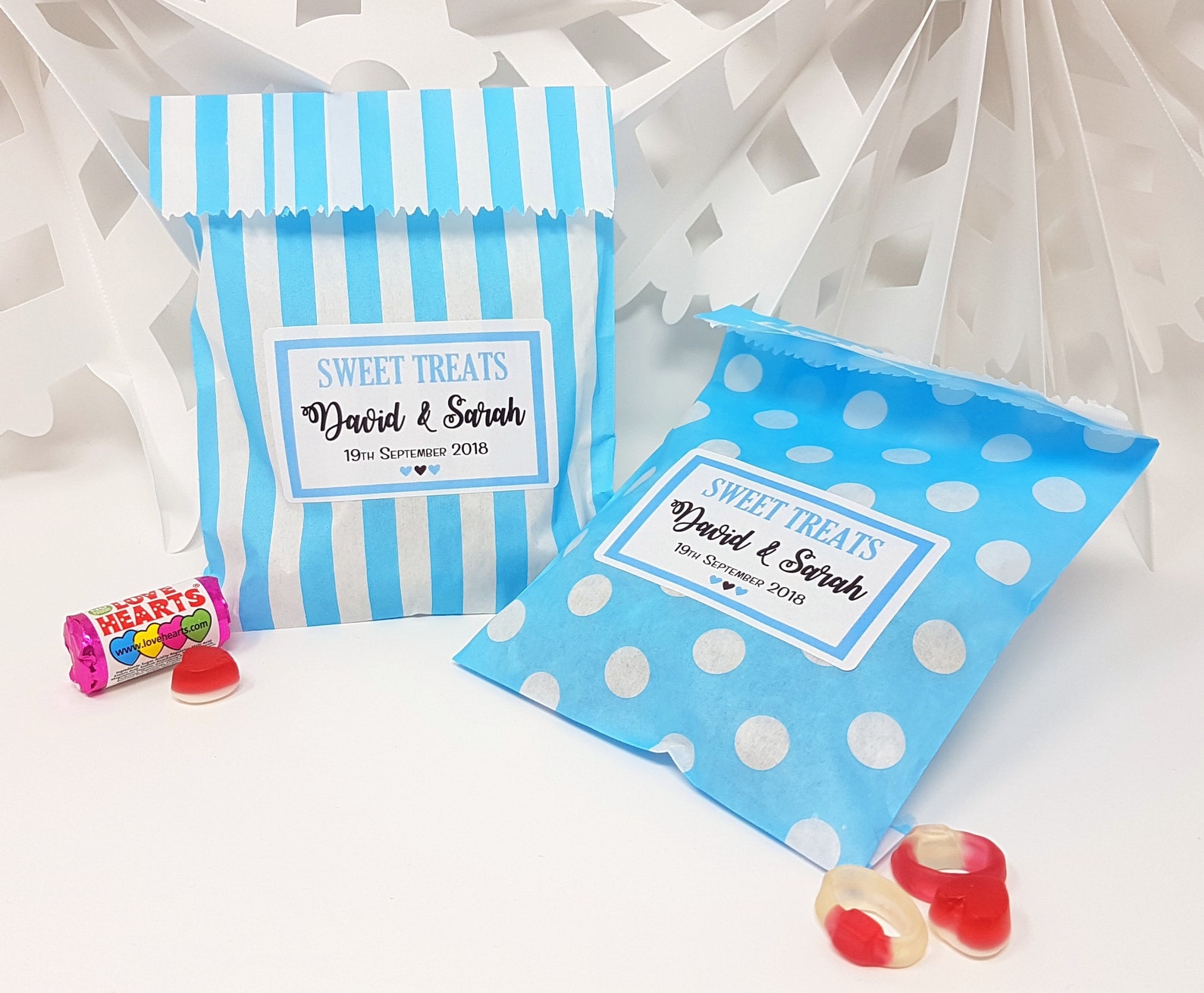 Personalised Wedding Favour Sweet Bags Sticker Birthday Candy - Etsy UK