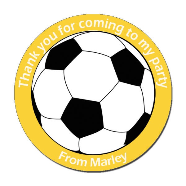 Personalised Football Birthday Stickers for Party Thank You Sweet Cone ...
