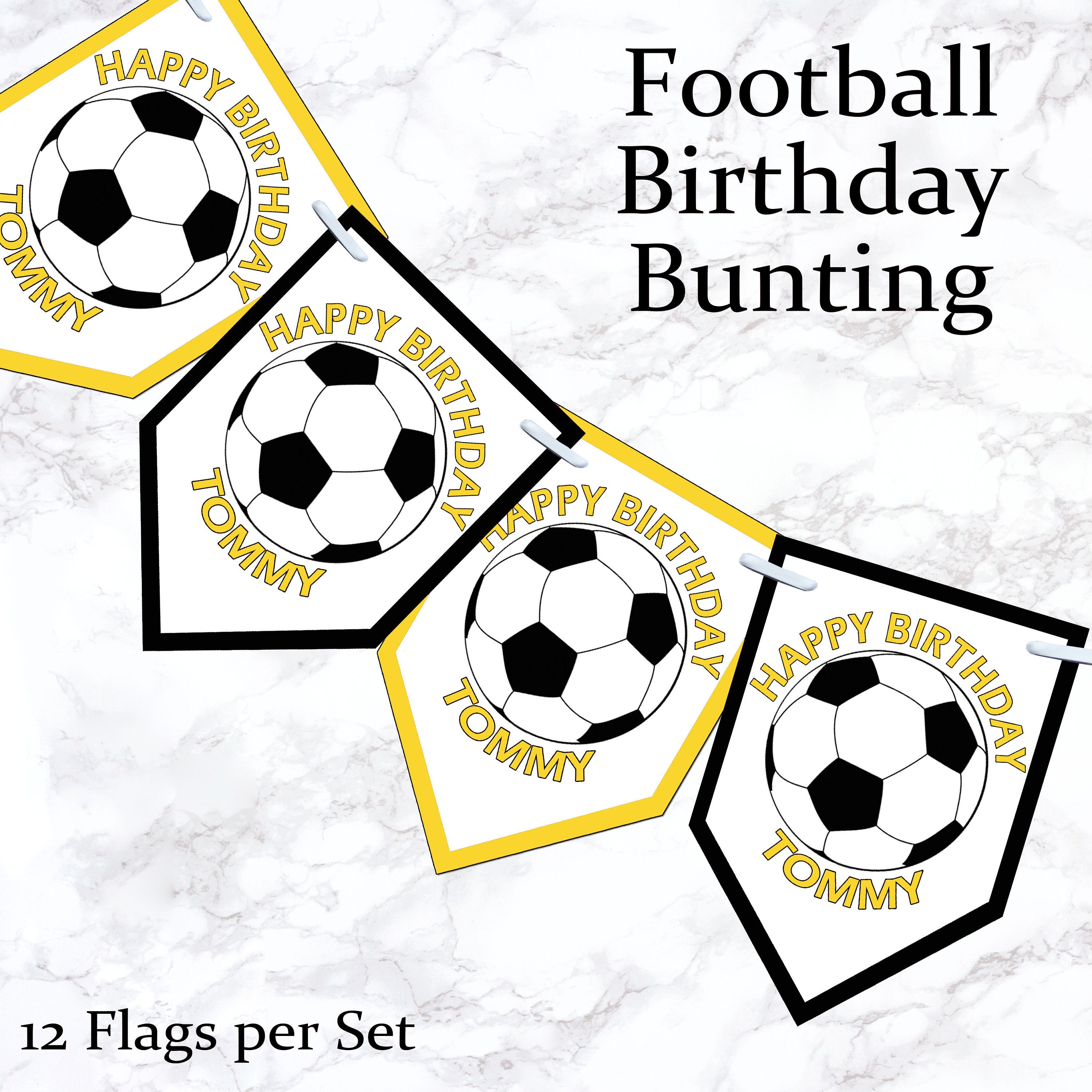 Personalised Football Birthday Bunting Banner 5th 13th 16th | Etsy