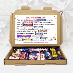 Personalised Birthday Gift 10th 11th 13th Poem Chocolate Treats Box ...
