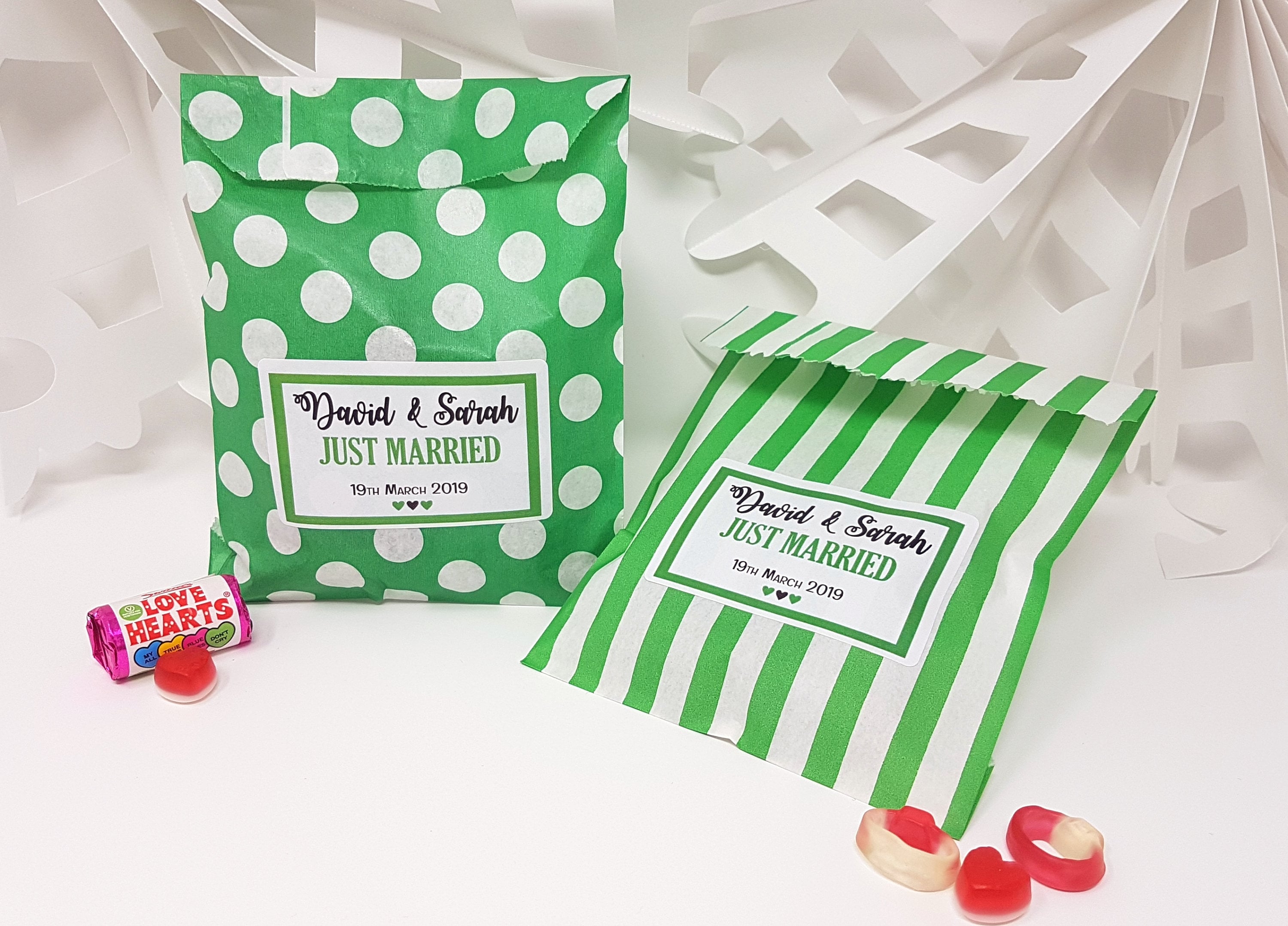 Personalised Wedding Favour Sweet Bags Sticker Birthday Candy - Etsy UK