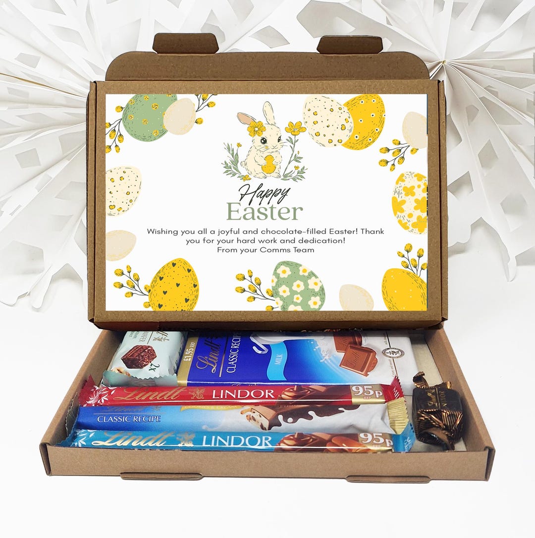 Personalised Easter Chocolate Treat Box – Mini Eggs, Lindt, Cadbury ...