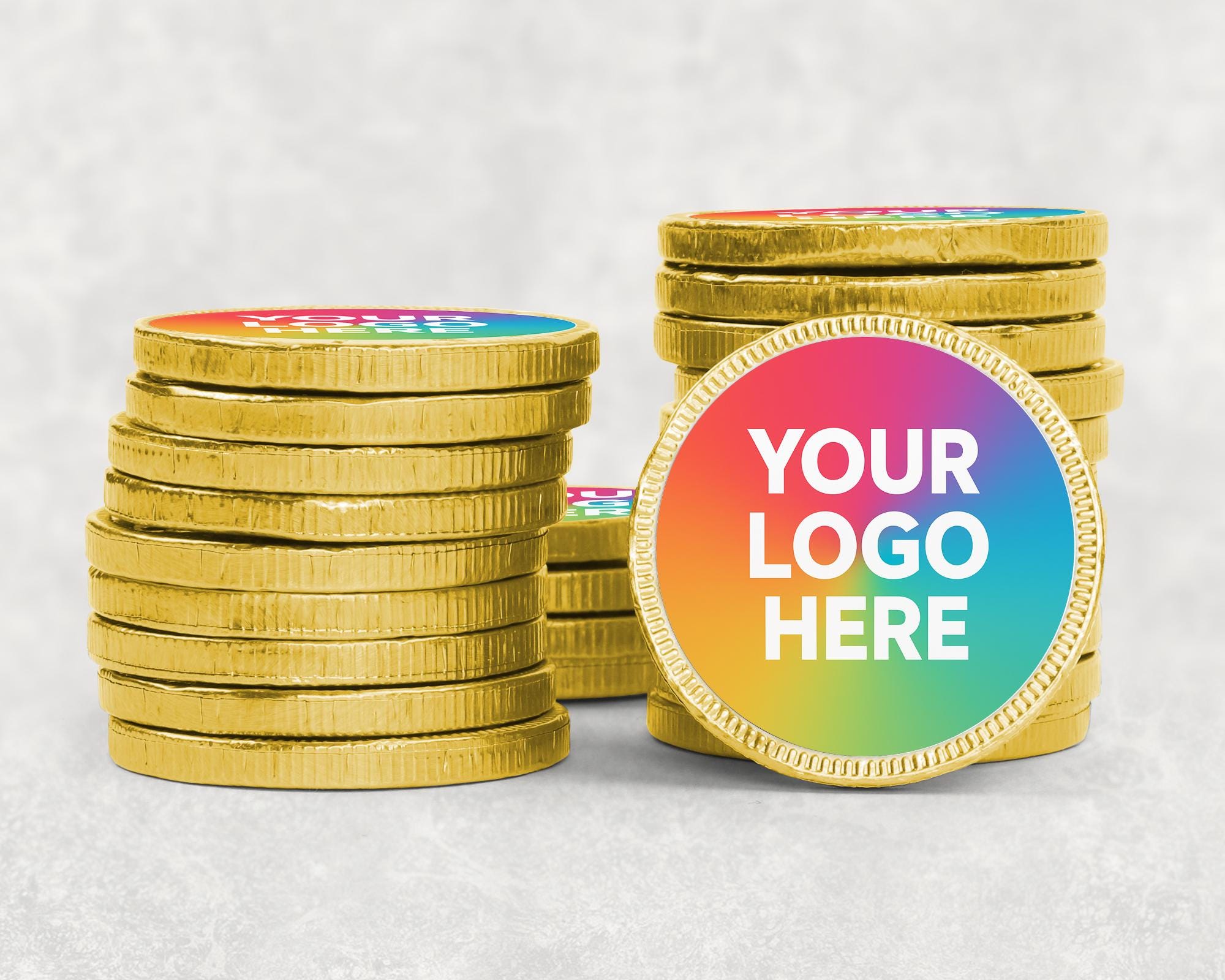 Personalised Chocolate Coins With Own Logo Custom Branded Gold Foil ...