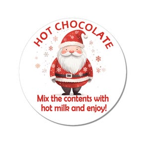 Santa Hot Chocolate Cone Christmas Stickers Round Sticker Sheet | Bulk ...