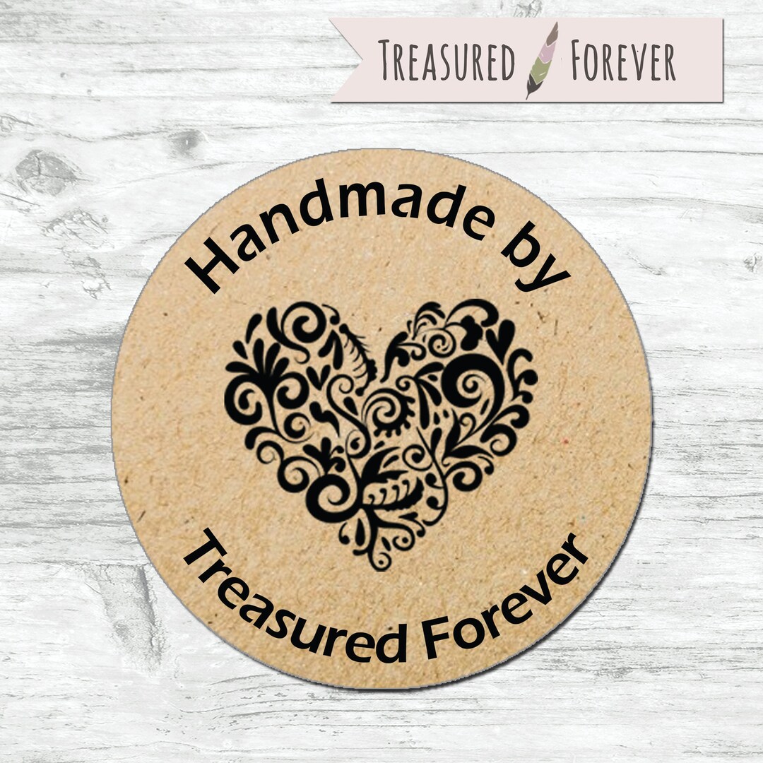 Personalised Handmade by Stickers Labels Seals Craft Wedding Favours ...