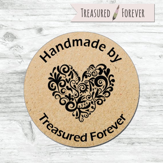 Personalised Handmade by Stickers Labels Seals Craft Wedding | Etsy
