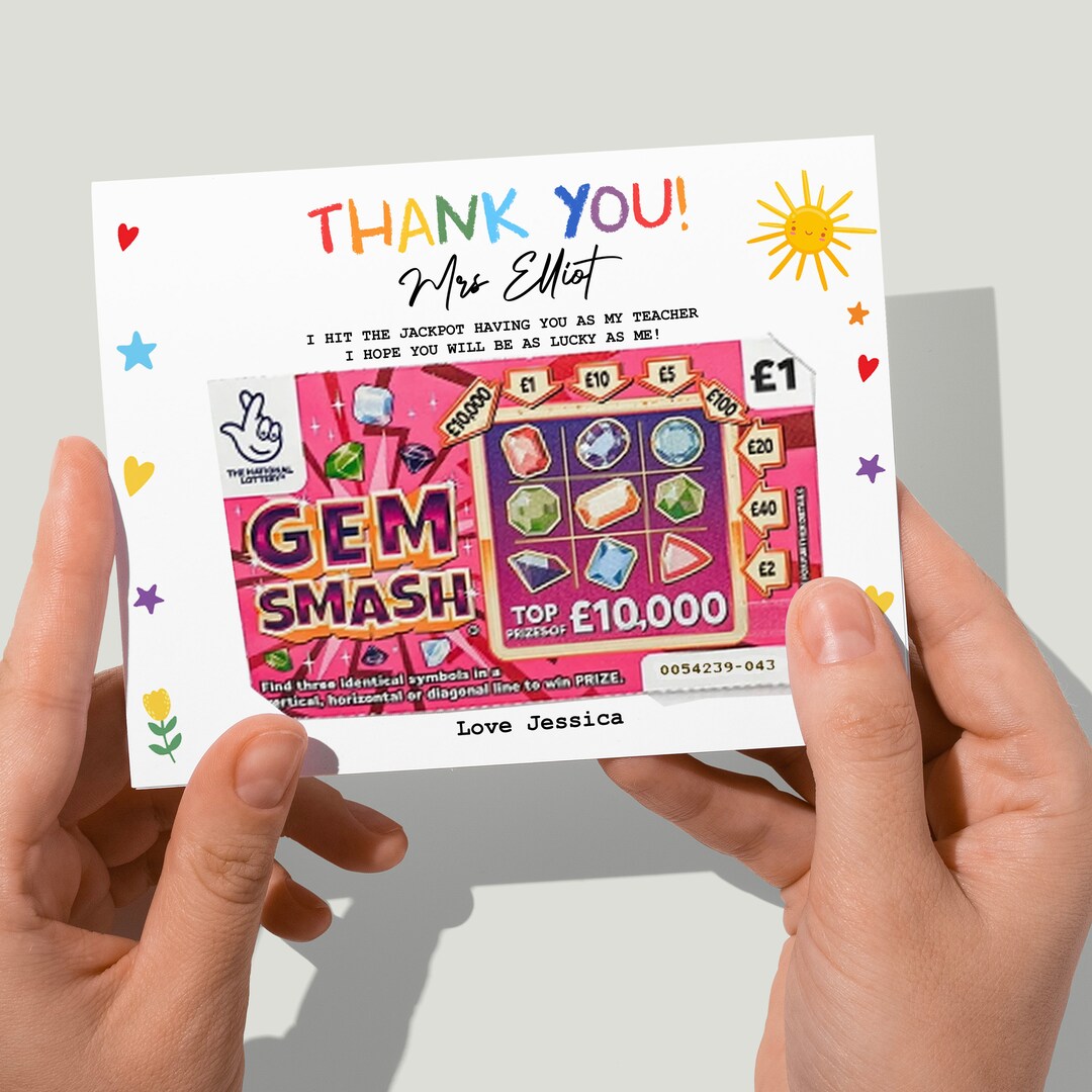 Thank You Teacher Scratch Card Holder, Teacher Card, Teaching Assistant ...