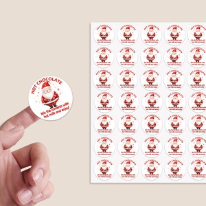 Santa Hot Chocolate Cone Christmas Stickers Round Sticker Sheet | Bulk ...