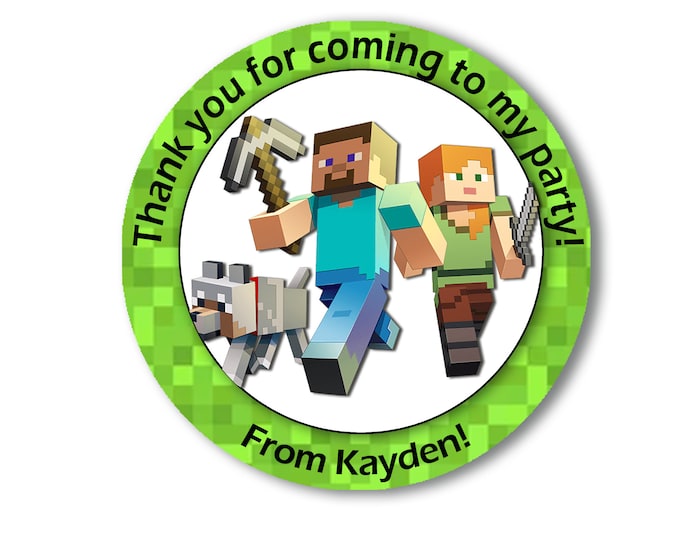 Personalised Minecraft Themed Beaded Keyring Keychain Party Bags Filled ...