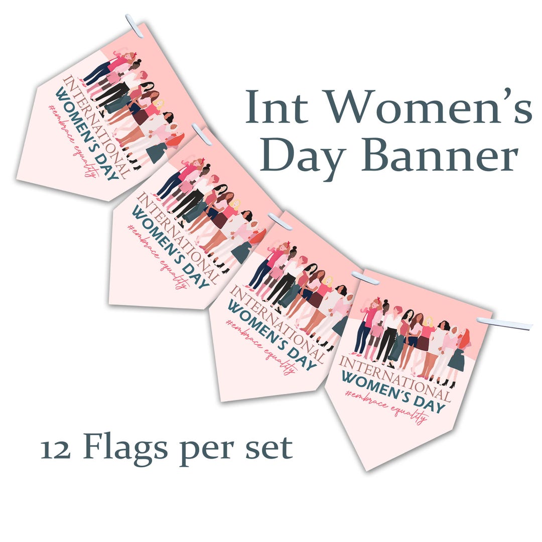 International Women's Day Bunting | 12-flag Set (approx. 2.5m) | Women ...