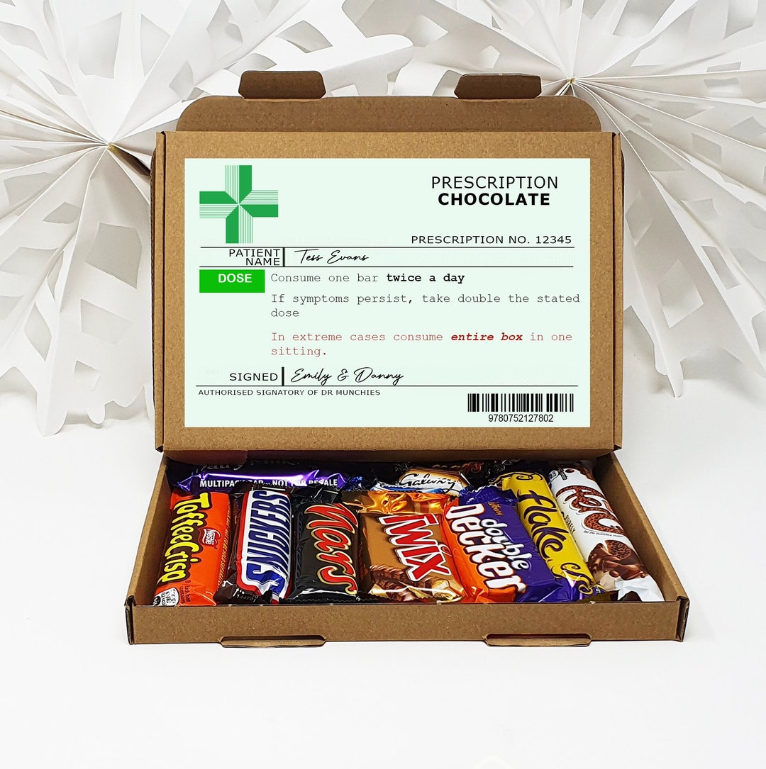 Personalised Get Well Soon Prescription Hug in a Box, Letterbox Gift ...
