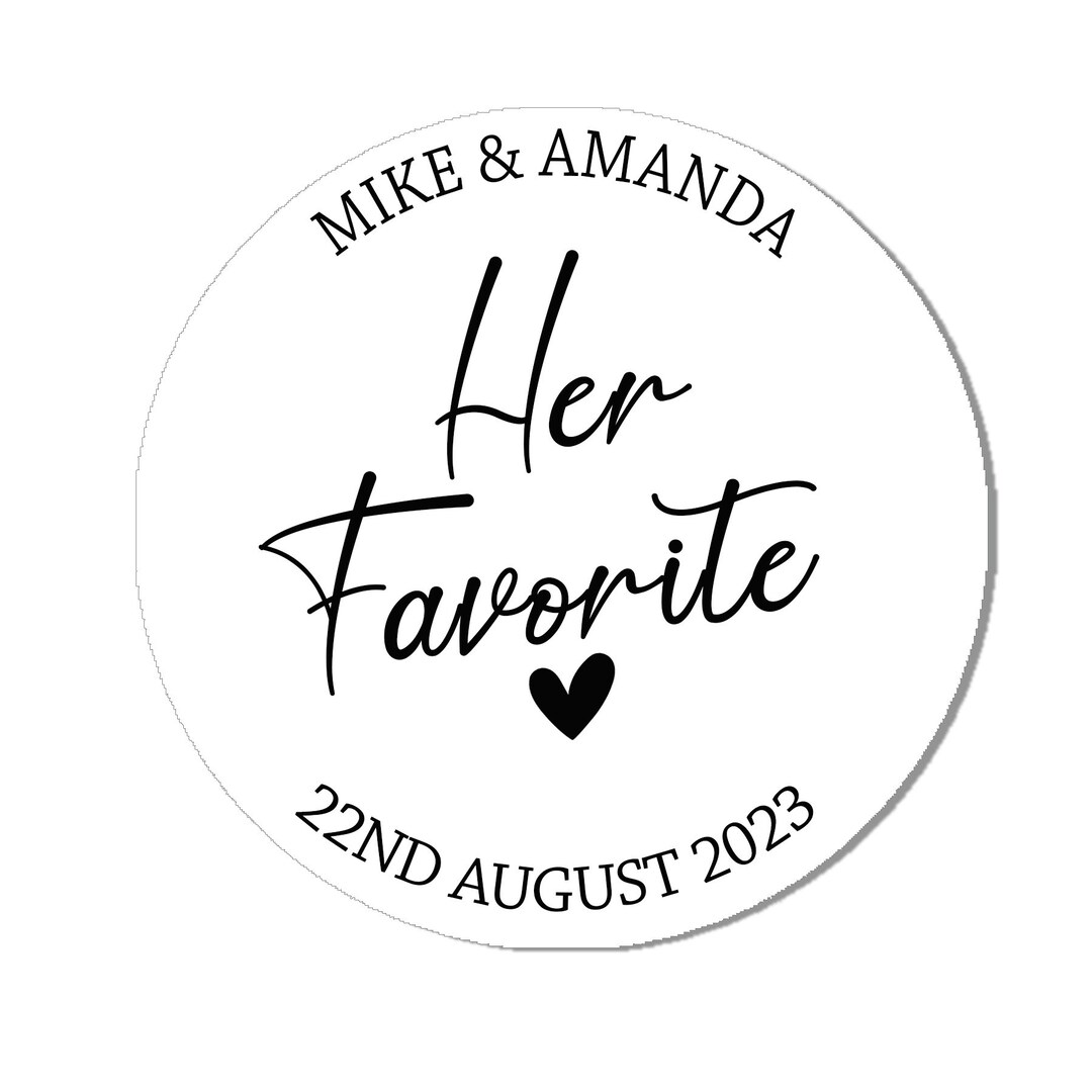 His & Her Favourite Sticker, Party Favour Stickers, His Favorite Label ...