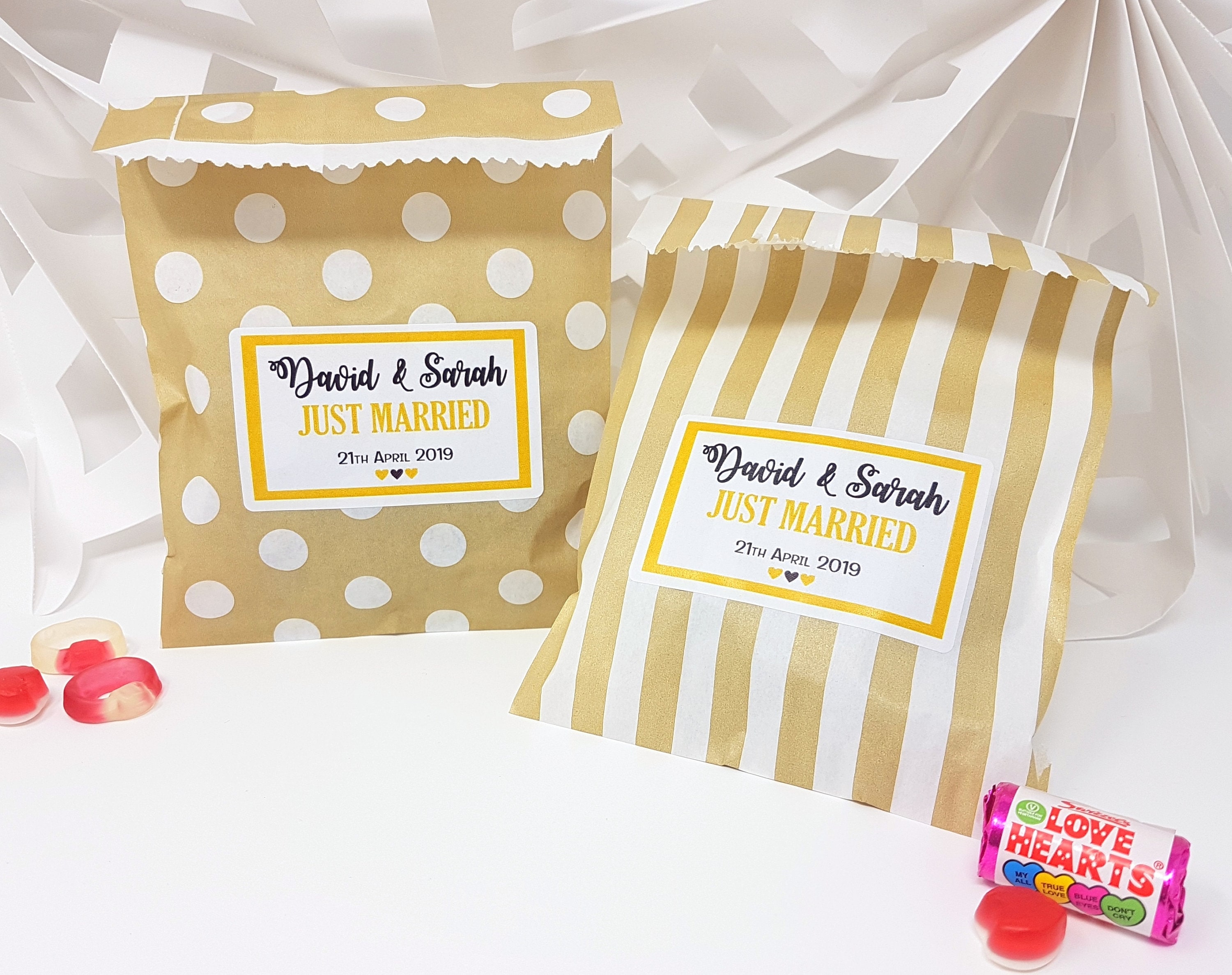 Personalised Wedding Favour Sweet Bags Sticker Birthday Candy - Etsy UK