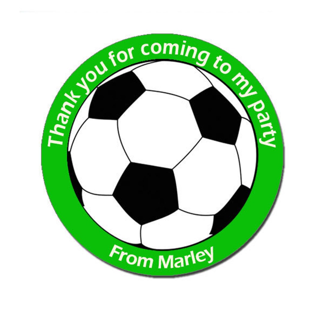 Personalised Football Birthday Stickers for Party Thank You Sweet Cone ...