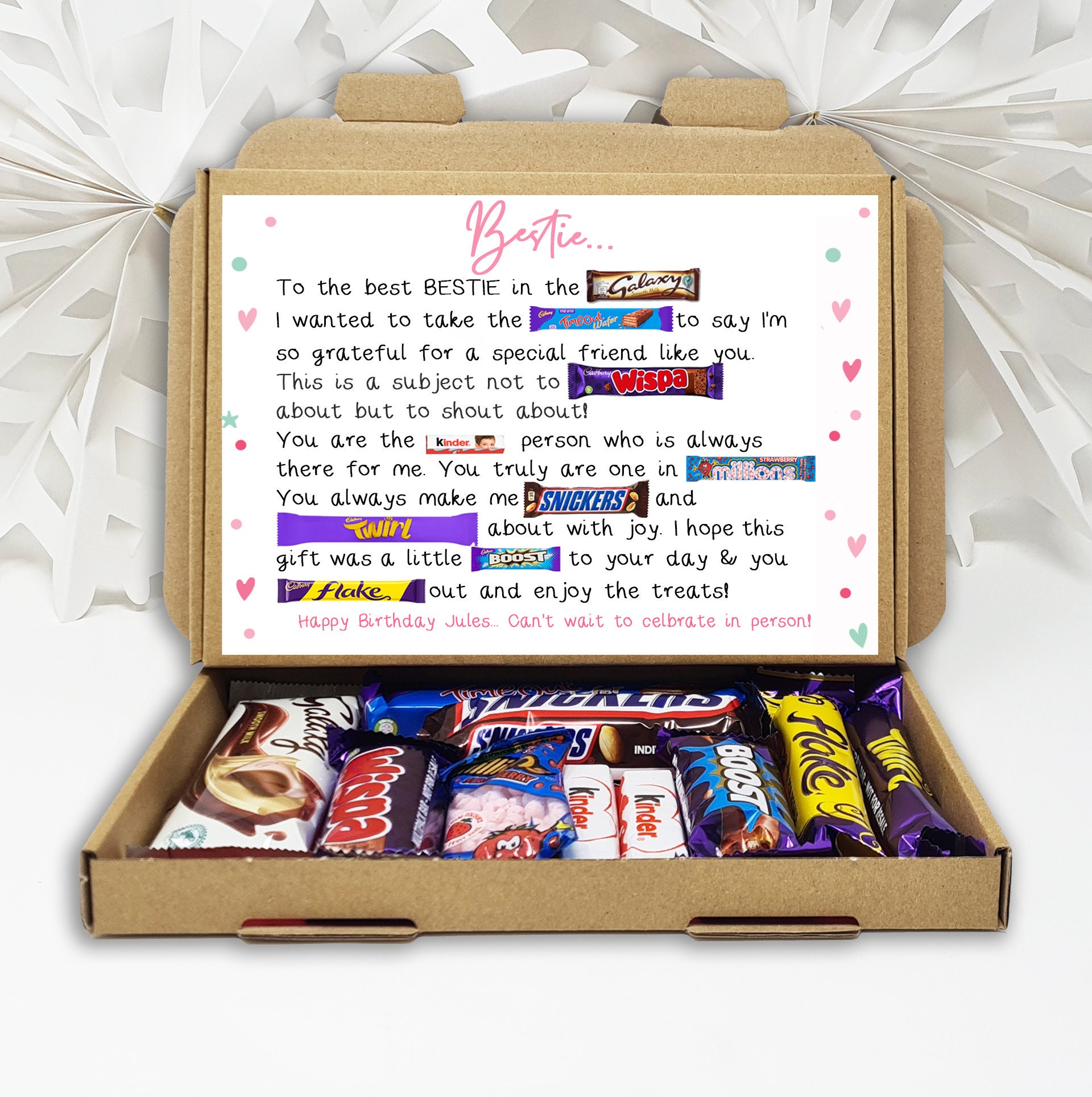Best Friend Gift Friendship Chocolate Poem Box Best Friend Birthday ...