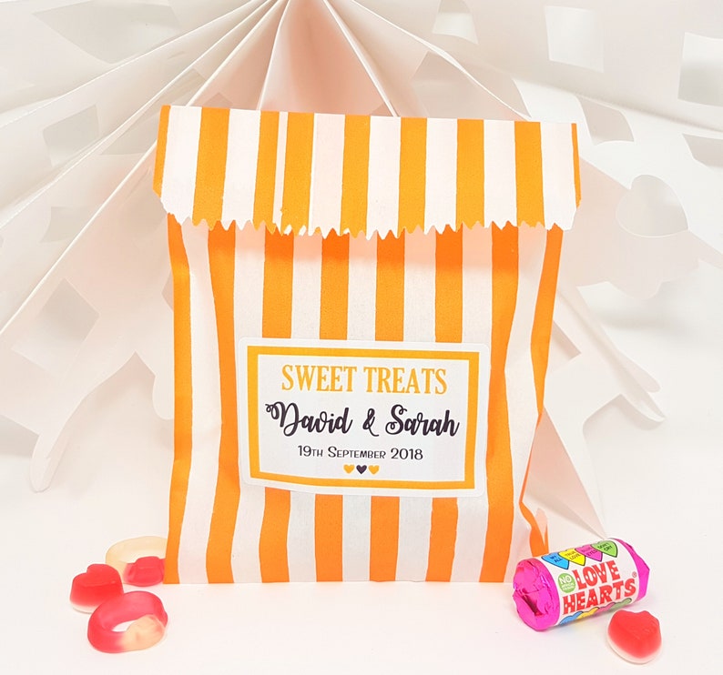 Personalised Wedding Favour Sweet Bags Sticker Birthday Candy Etsy