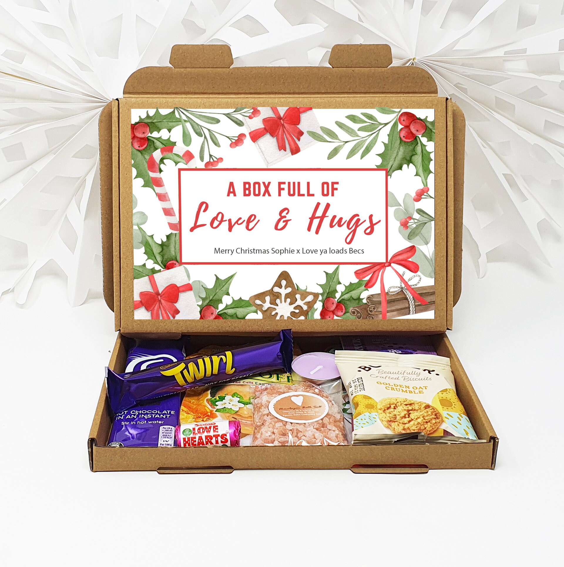 Personalised Pamper Treat Box Letterbox Gift Hug in a Box Hamper ...