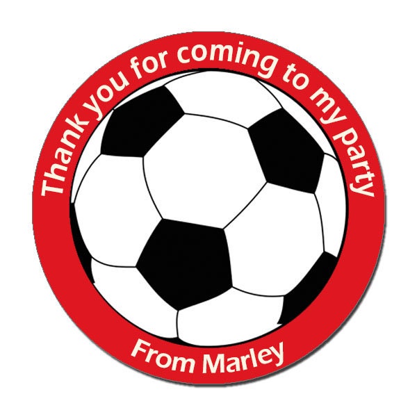 Personalised Football Birthday Stickers for Party Thank You | Etsy UK