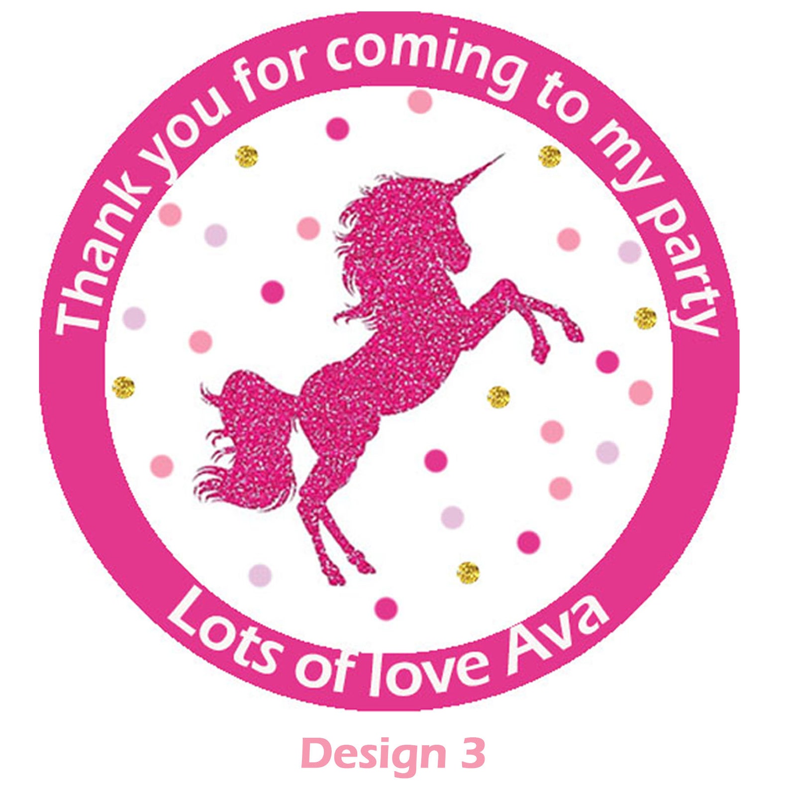 Personalised Unicorn Birthday Stickers for Party Thank You - Etsy UK