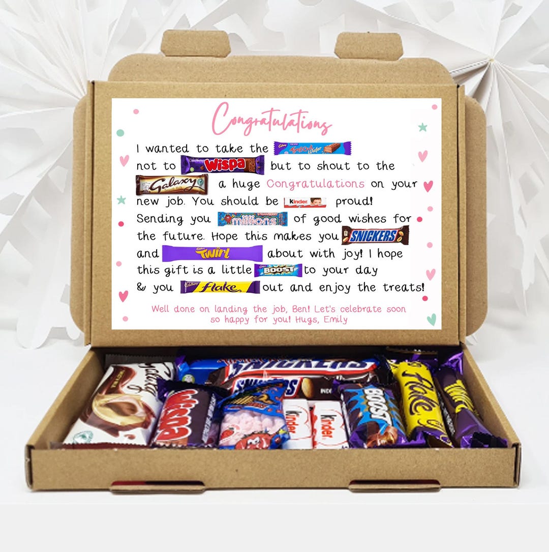 Personalised Congratulations on Your New Job Promotion Treat Box ...