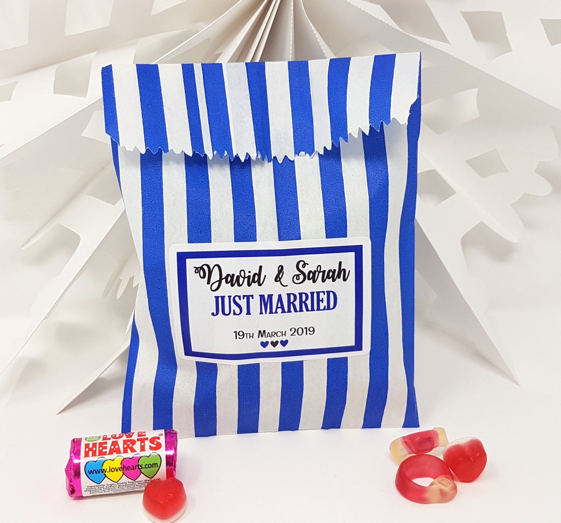 Personalised Wedding Favour Sweet Bags Sticker Birthday Candy | Etsy