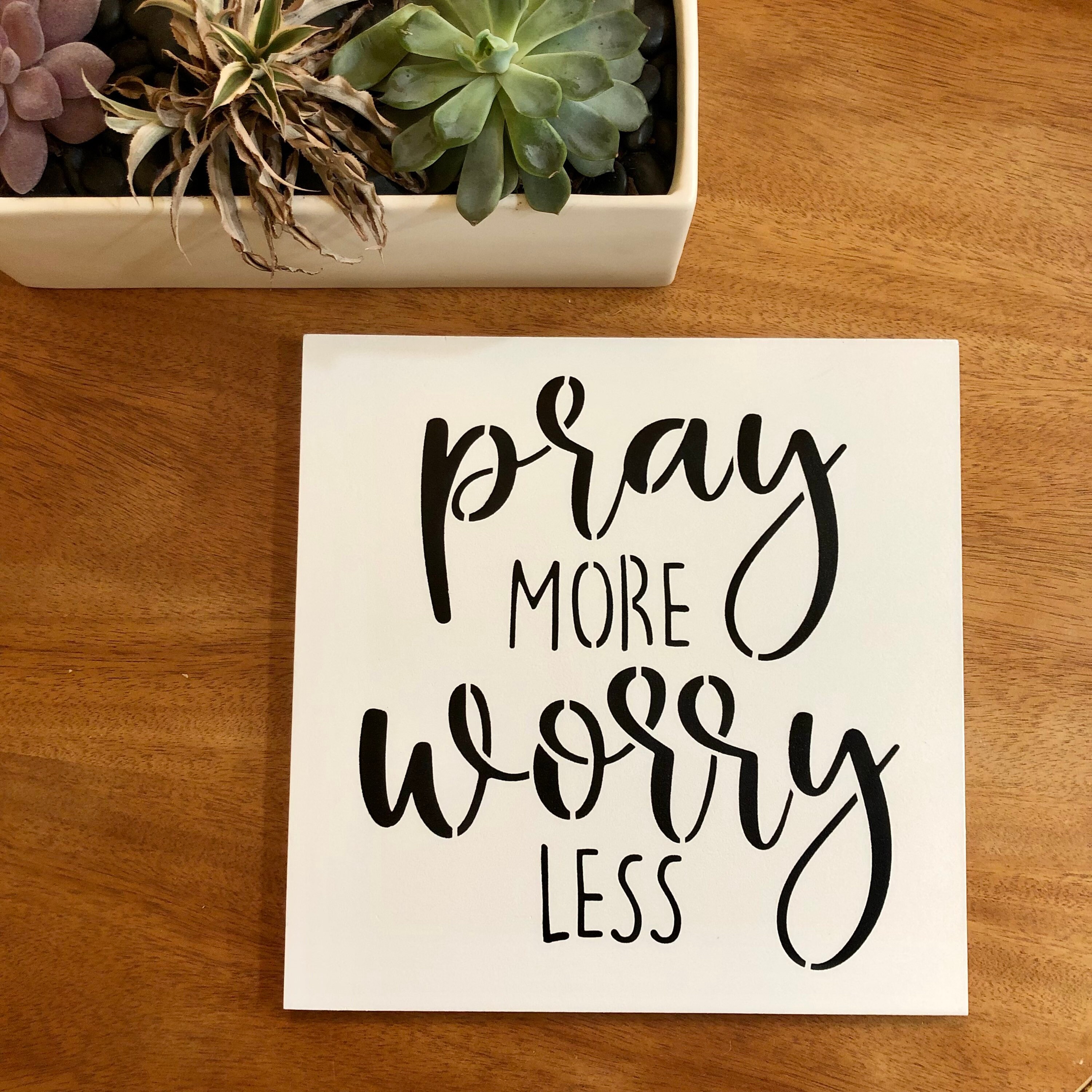 Pray More Worry Less Encouraging Sign Gift | Etsy