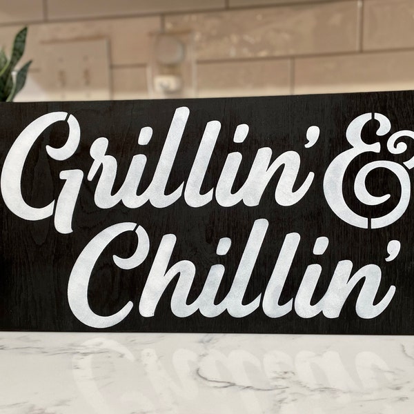 Grillin and Chillin Sign - Etsy