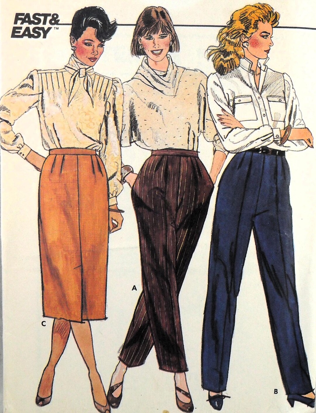 UNCUT Butterick 6880 Skirt and Pants, Hip 38-42 - Etsy