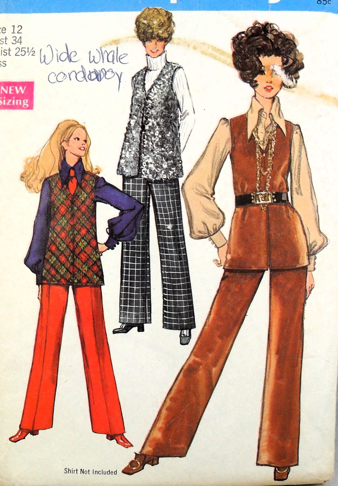Simplicity 8557 Vest and Pants, Bust 34 - Etsy