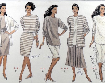 Butterick 6966 Sewing Pattern Separates Jacket Coat Skirt Pullover ...