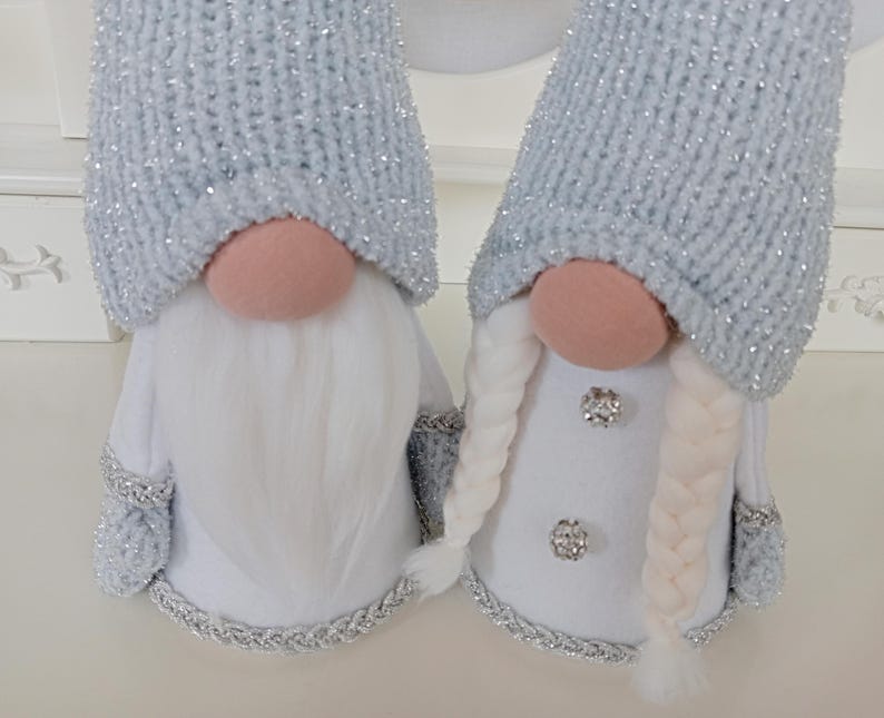 White and Blue Gnomes, Scandinavian Gnomes, Gnome, Winter Gnome ...